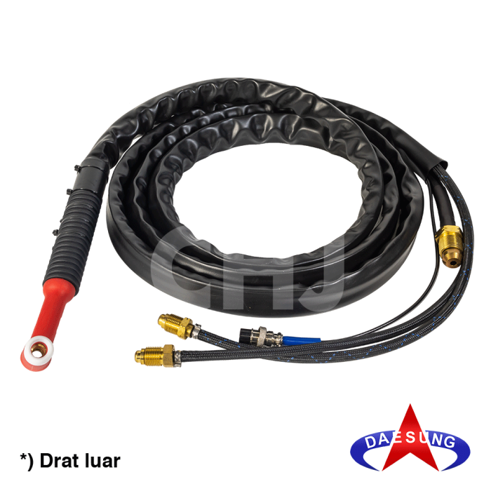 DAESUNG TIG TORCH / STANG LAS TIG ARGON WP-18 (TRIGGER SWITCH, GAS HOSE ...