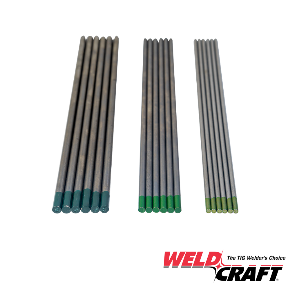 WELDCRAFT TUNGSTEN PURE WP-20 GREEN FOR ALUMINIUM TIG WELDING (1.6/2.0 ...