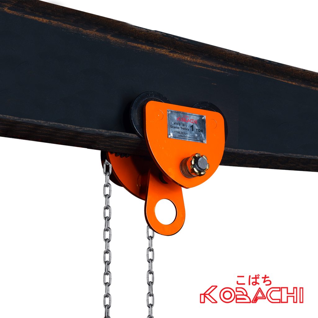 KOBACHI GEARED TROLLEY CHAIN BLOCK HOIST HVG-II 1 TON JAPAN TECHNOLOGY