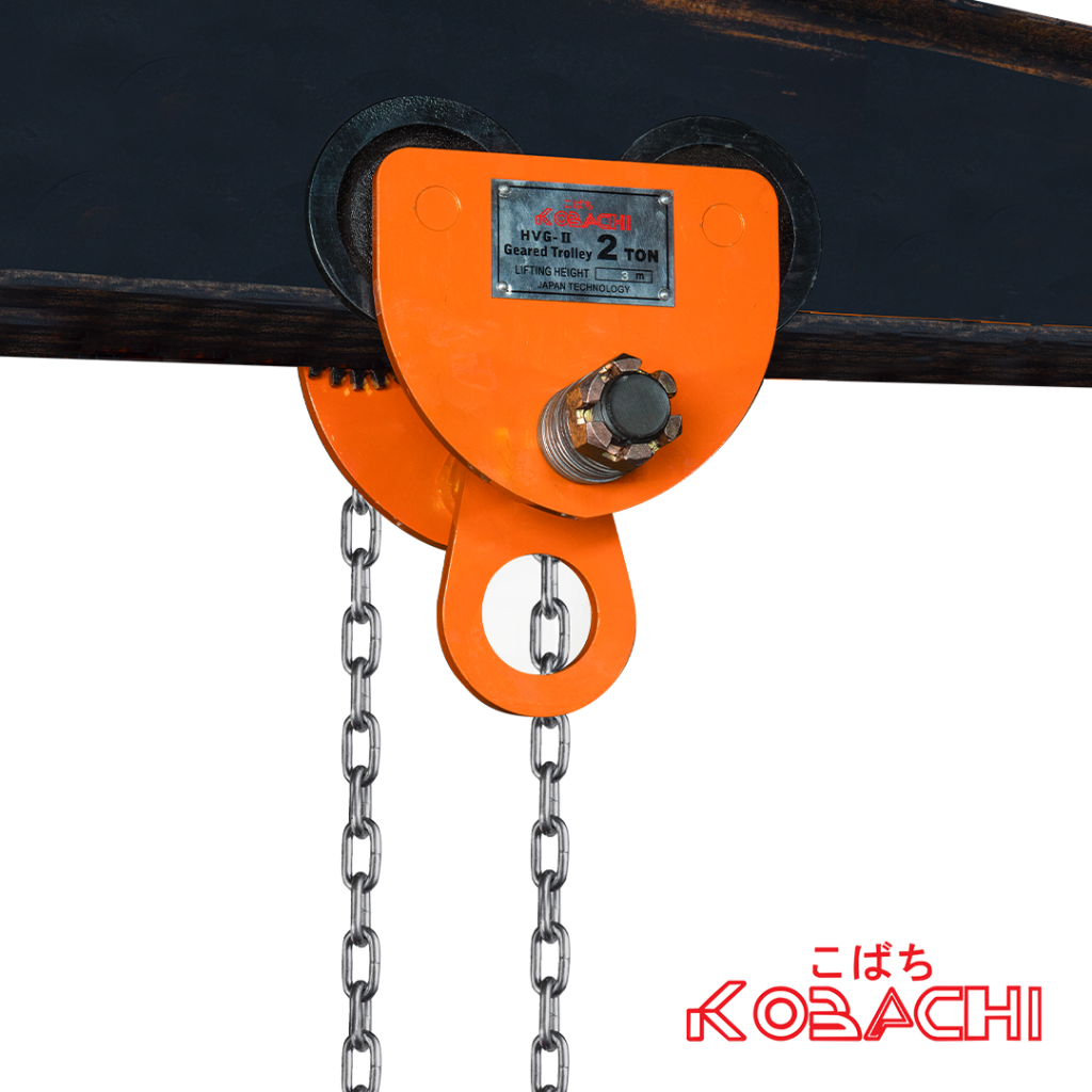 KOBACHI GEARED TROLLEY CHAIN BLOCK HOIST HVG-II 2 TON JAPAN TECHNOLOGY